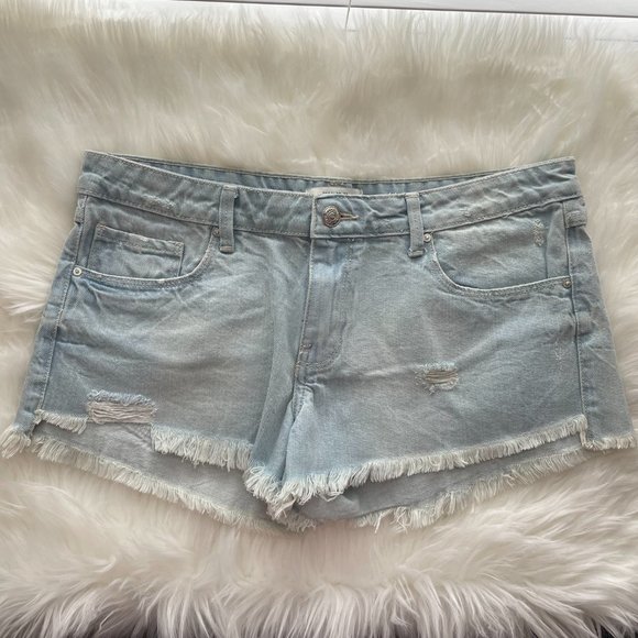 Forever 21 | Shorts | Forever 2 Distressed Faded Frayed Light Wash Low ...